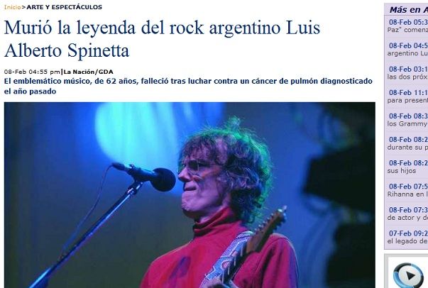 El mundo se conmueve con la muerte de Spinetta