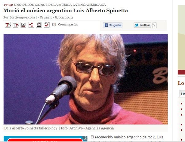 El mundo se conmueve con la muerte de Spinetta