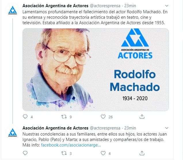 Murió Rodolfo Machado