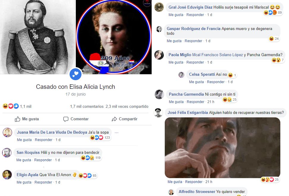 Perfiles ficticios de personajes históricos causan revuelo en Facebook