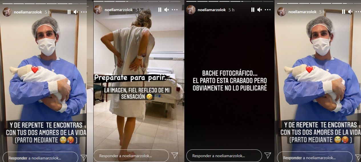 Noelia Marzol relató su parto con una emotiva secuencia fotográfica ...