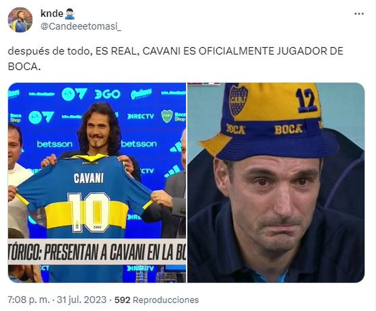 Los mejores memes de la presentación de Edinson Cavani en Boca