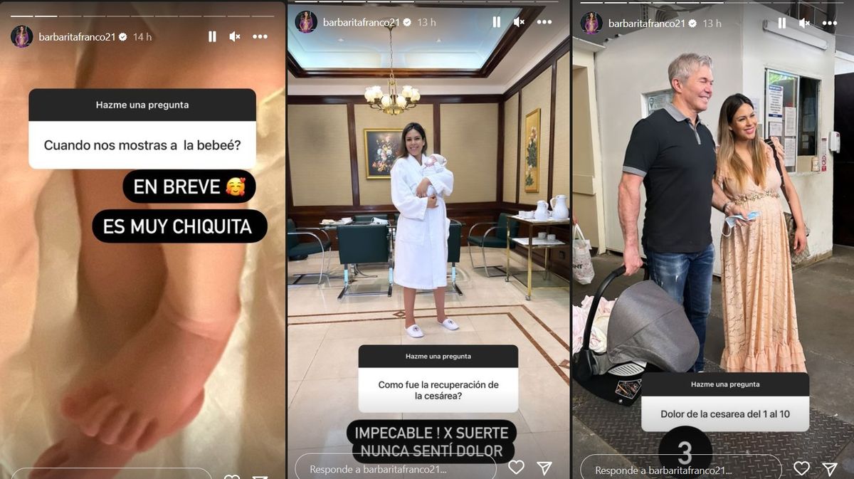 Barby Franco mostró la primera foto de la cara de su hija