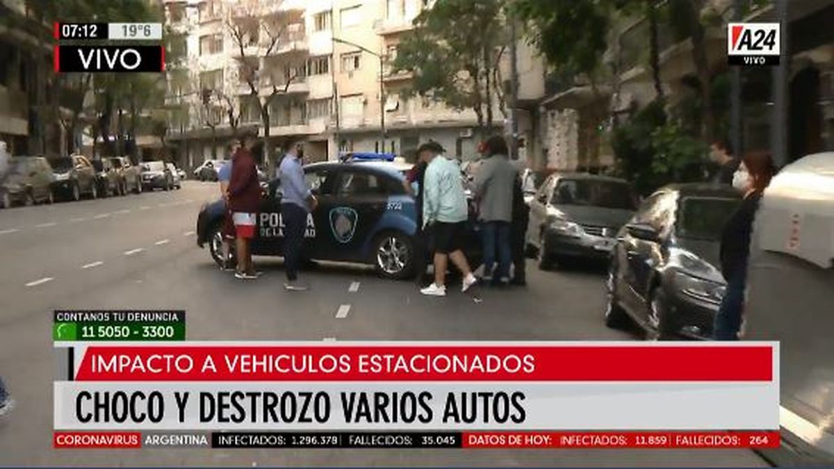 Conductor alcoholizado chocó a varios autos estacionados