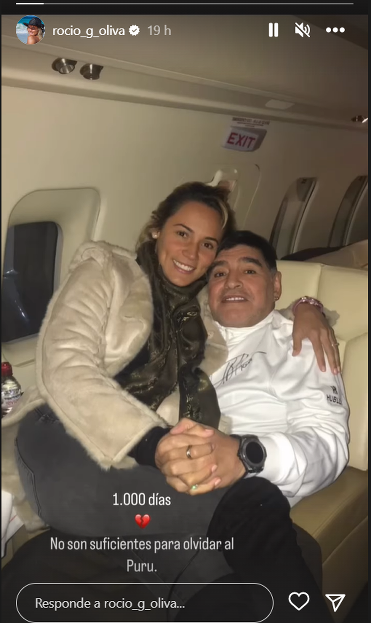 La foto y doloroso mensaje de Rocío Oliva por la muerte de Diego Maradona