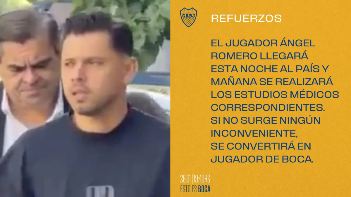 Ángel Romero llegó al país para ser refuerzo de Boca y dejó una frase ...