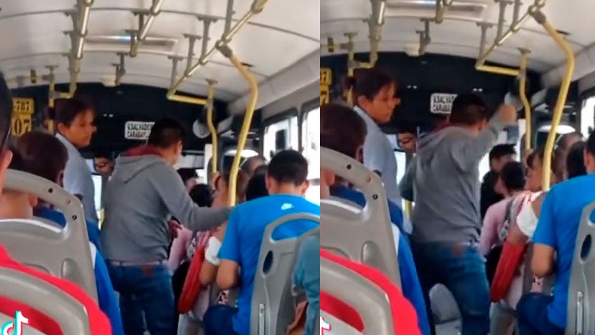 Tremendo video de un robo de celular arriba de un colectivo