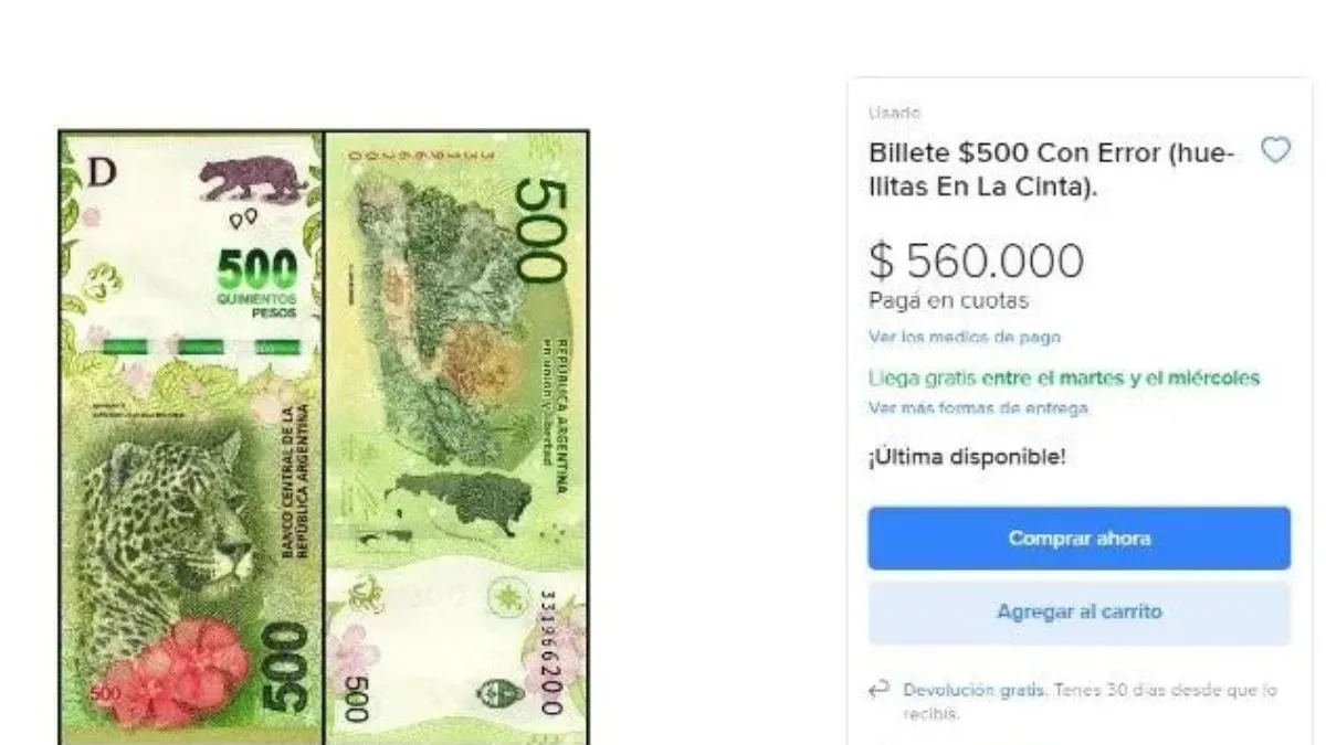 Pagan hasta 560 mil pesos al suertudo propietario de este billete de ...