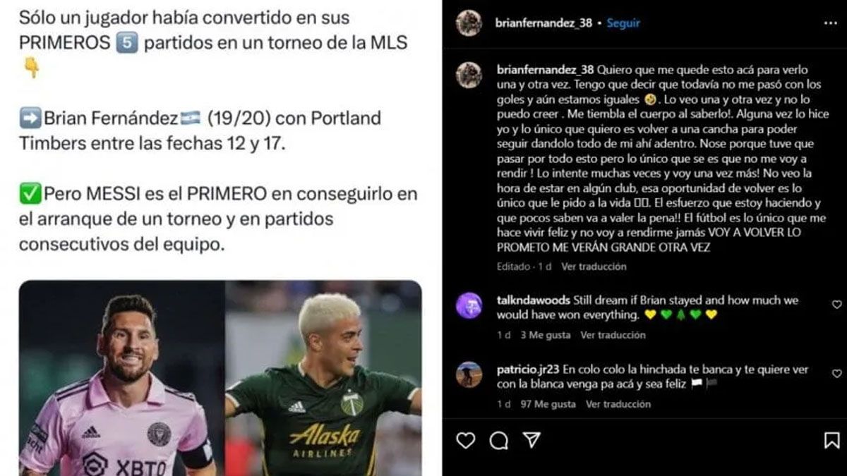 Brian Fernández volverá a jugar al fútbol y ya tiene definido su nuevo ...