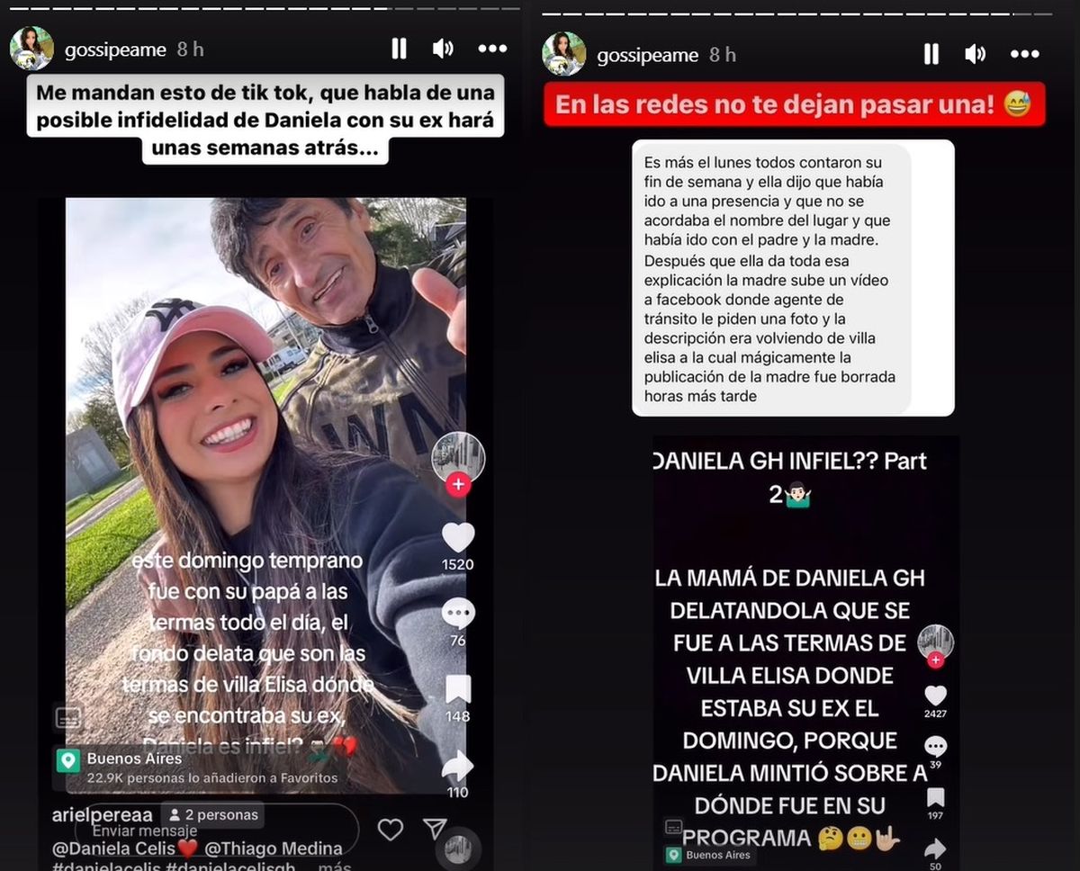 Aparecieron pruebas que confirmarían la infidelidad de Daniela Celis a ...