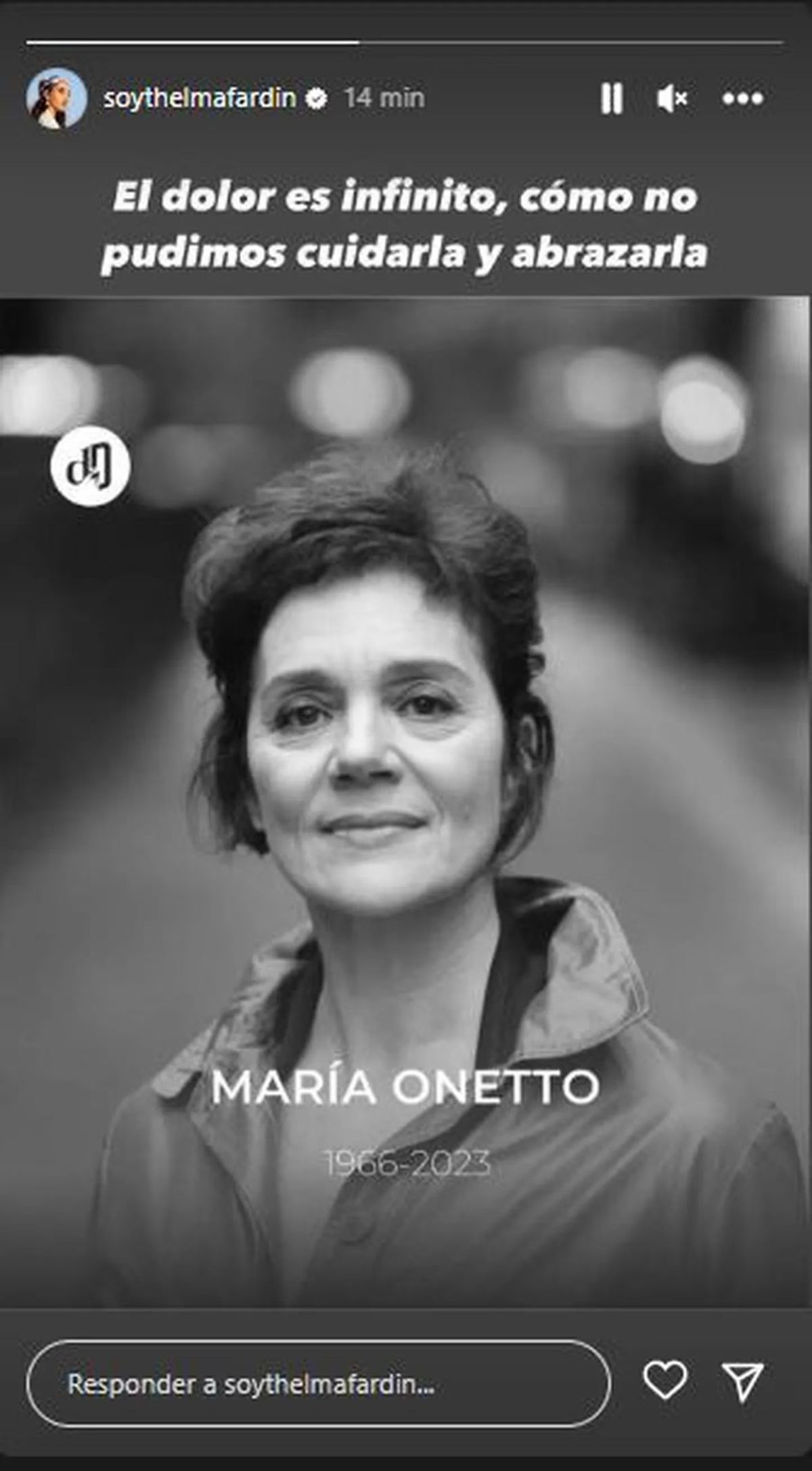 Los famosos despidieron a la actriz María Onetto y le dedicaron ...