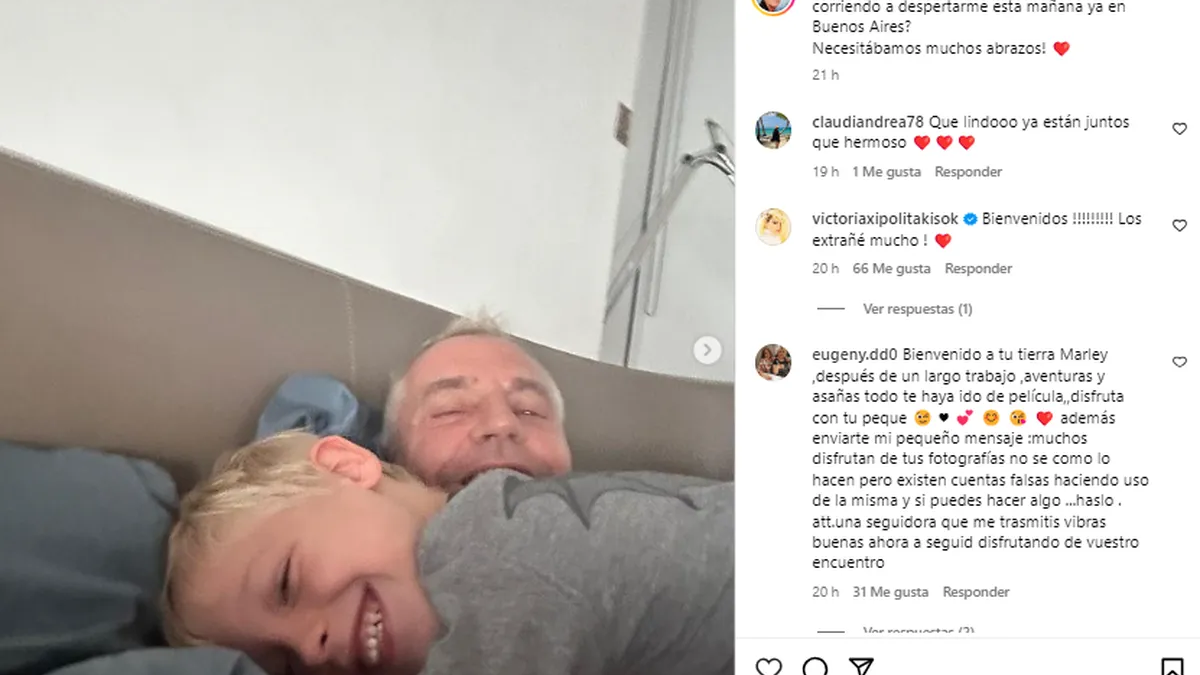 Se conoció la primera foto de Marley al volver al país tras una larga ...