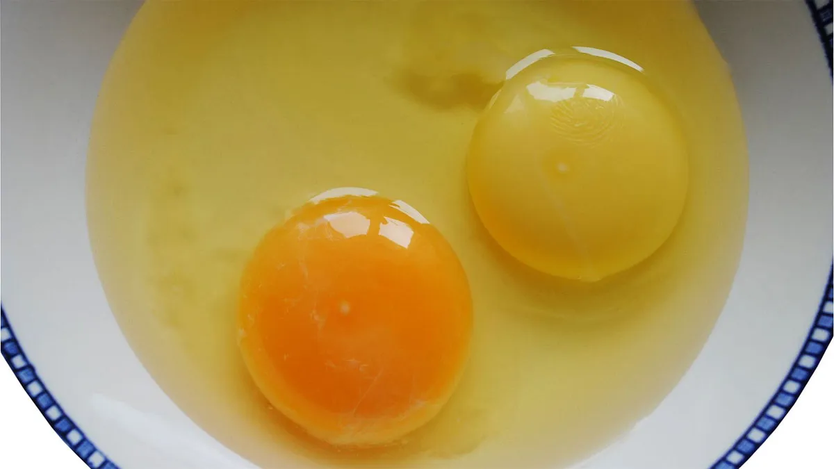 Diferencia entre un huevo con una yema amarilla y otra de color naranja