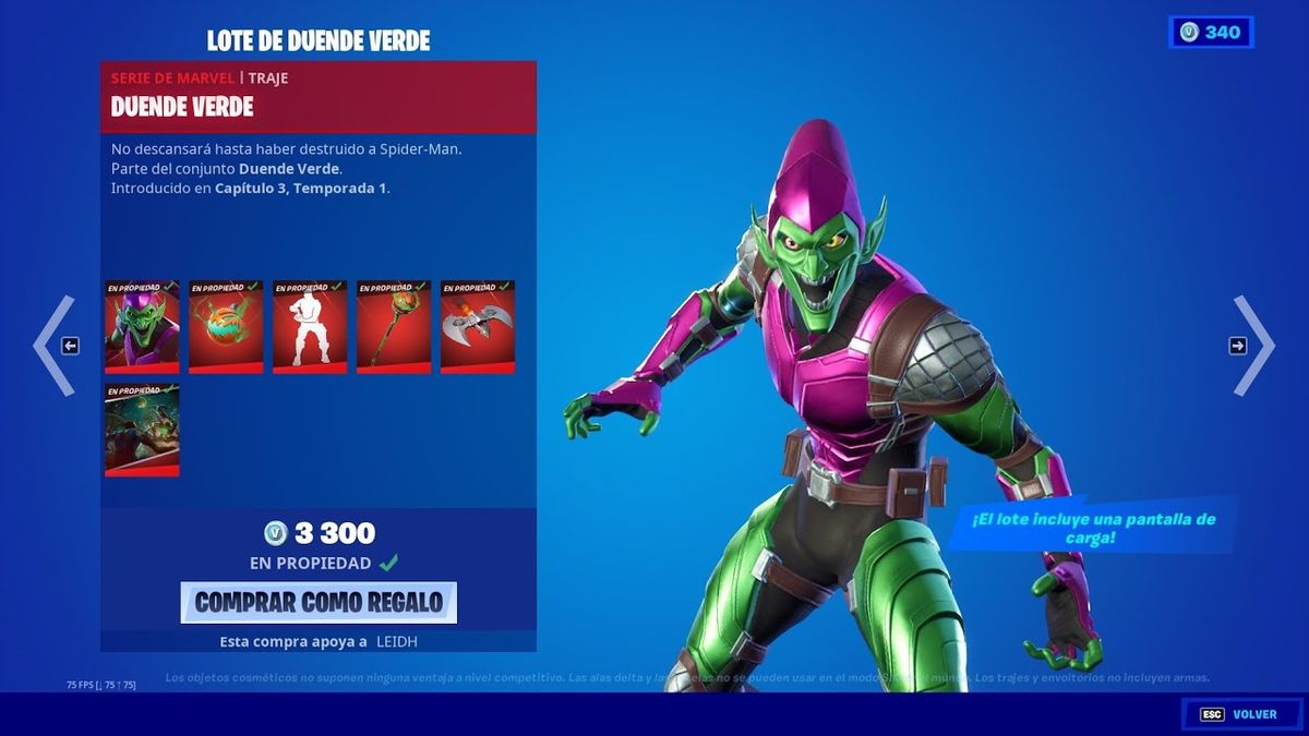 El Duende Verde llegó a Fortnite
