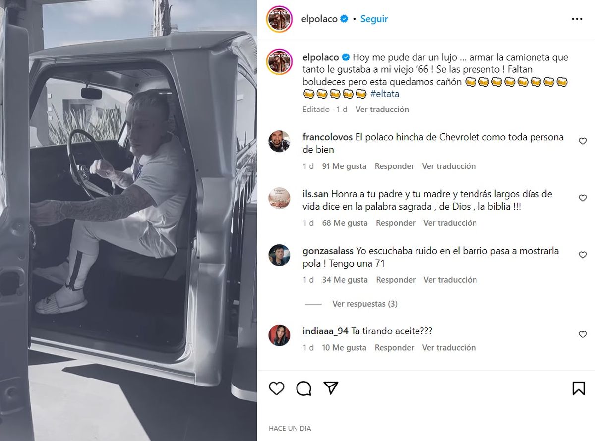 El Polaco cumplió el gran sueño de su papá a dos años de su muerte: el ...