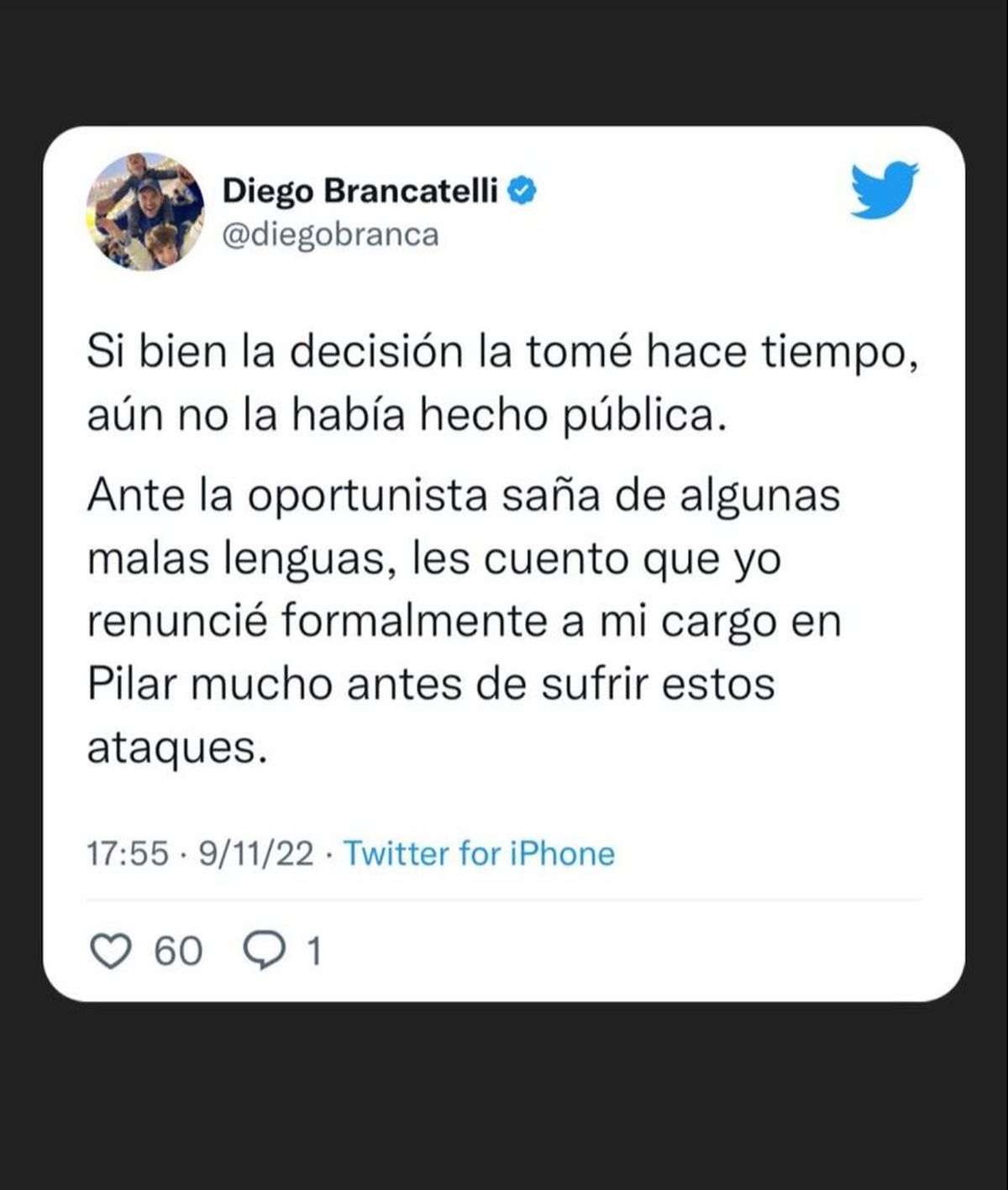 Diego Brancatelli tomó una drástica decisión con respecto a su futuro ...