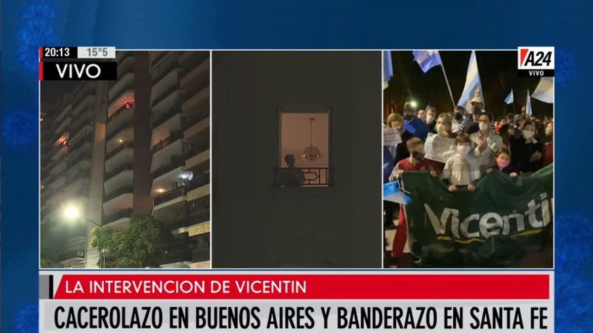 Fuertes cacerolazos en Buenos Aires y banderazo en Santa Fe por la ...