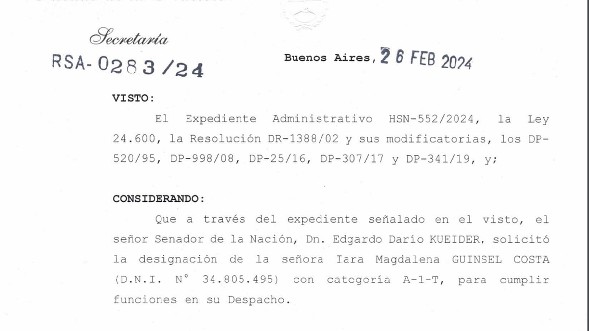 Exclusivo | La secretaria de Kueider tiene un cargo en la categoría más ...