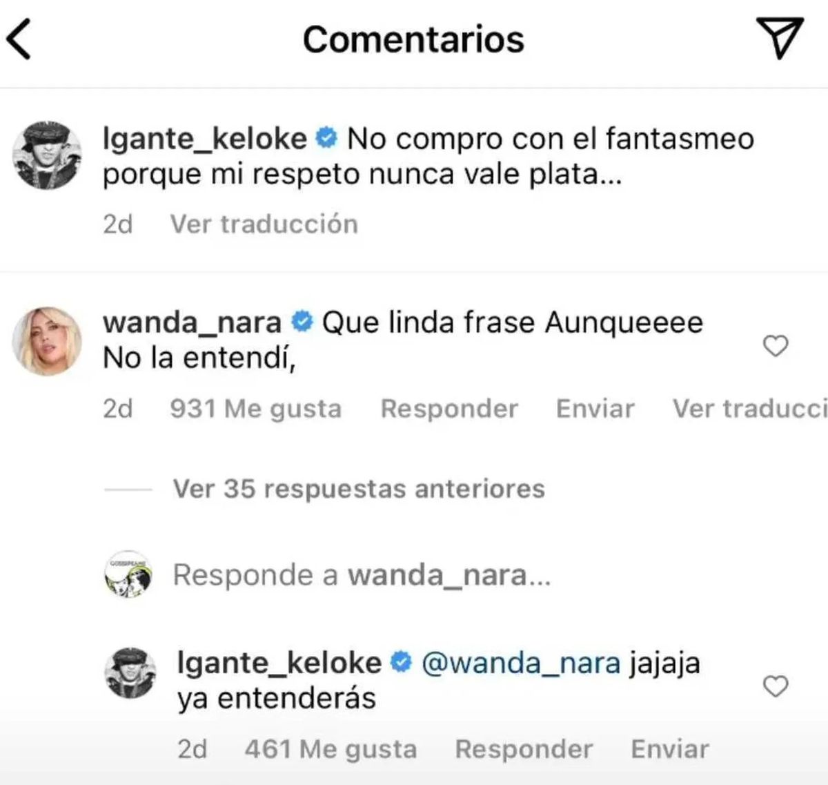 Fuerte frase de L-Gante al ver que Wanda Nara se habría reconciliado con Mauro Icardi