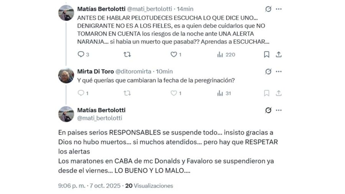 Feinmann cruzó duramente al meteorólogo Matías Bertolotti por criticar ...