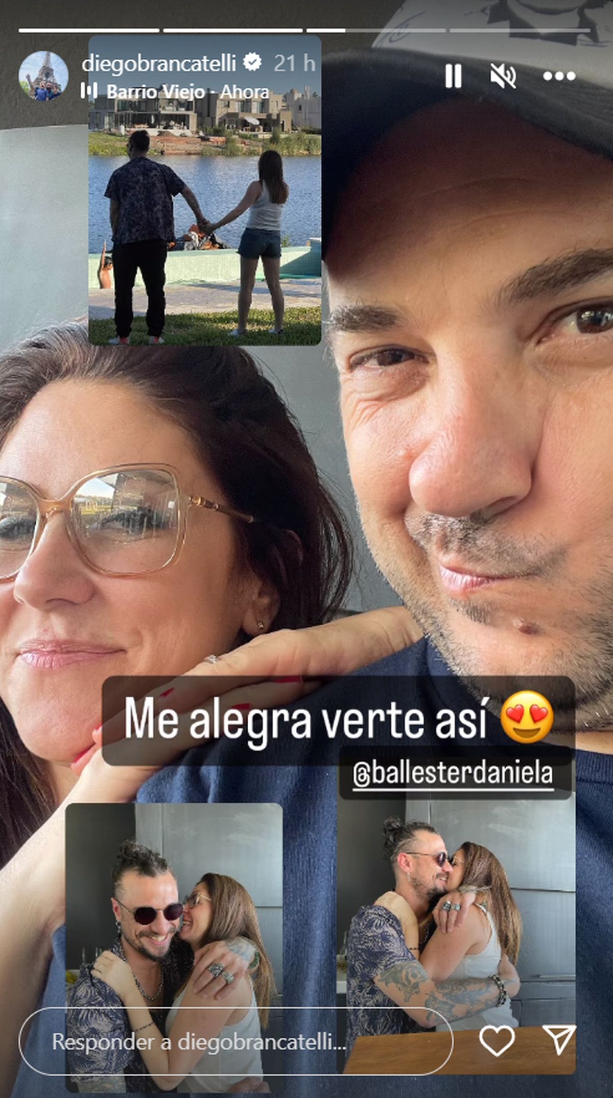 Diego Brancatelli subió un video de Daniel Osvaldo y Daniela Ballester acaramelados: Como Milei ...