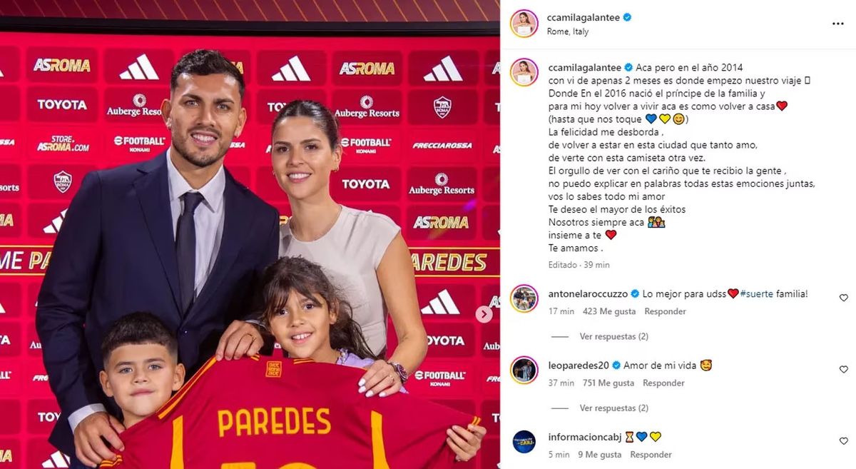 El mensaje de la esposa de Leandro Paredes que ilusiona a los hinchas ...