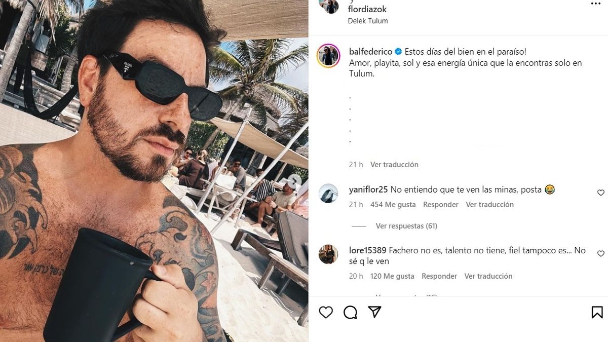 La foto íntima que Fede Bal compartió junto a su novia Flor Díaz desde la cama: Le pedí que me ...