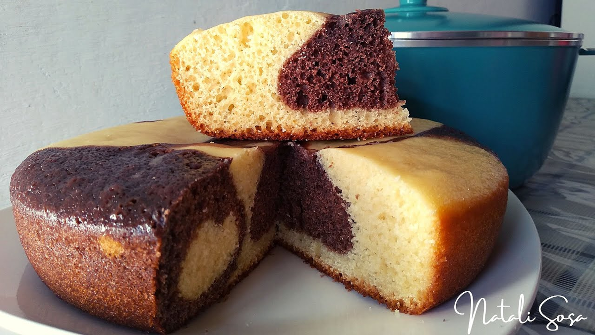 BIZCOCHUELO MARMOLADO receta casera: sabor único de VAINILLA Y CHOCOLATE