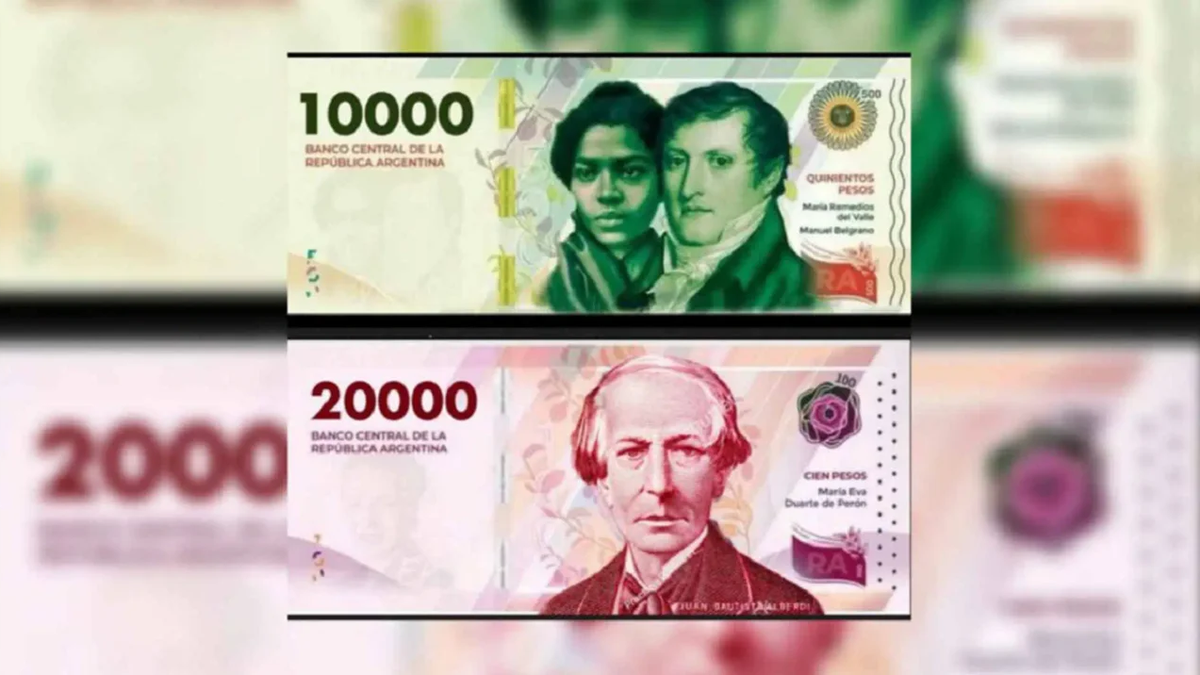 Cuándo llegarán los billetes de 20.000 pesos y en qué momento estarán ...