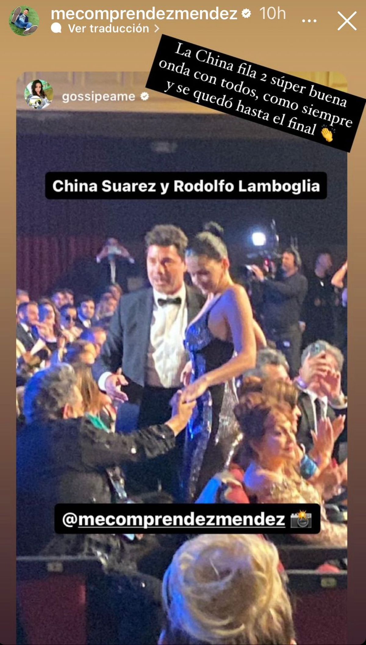 El misterioso hombre que acompañó a la China Suárez a la entrega de los ...