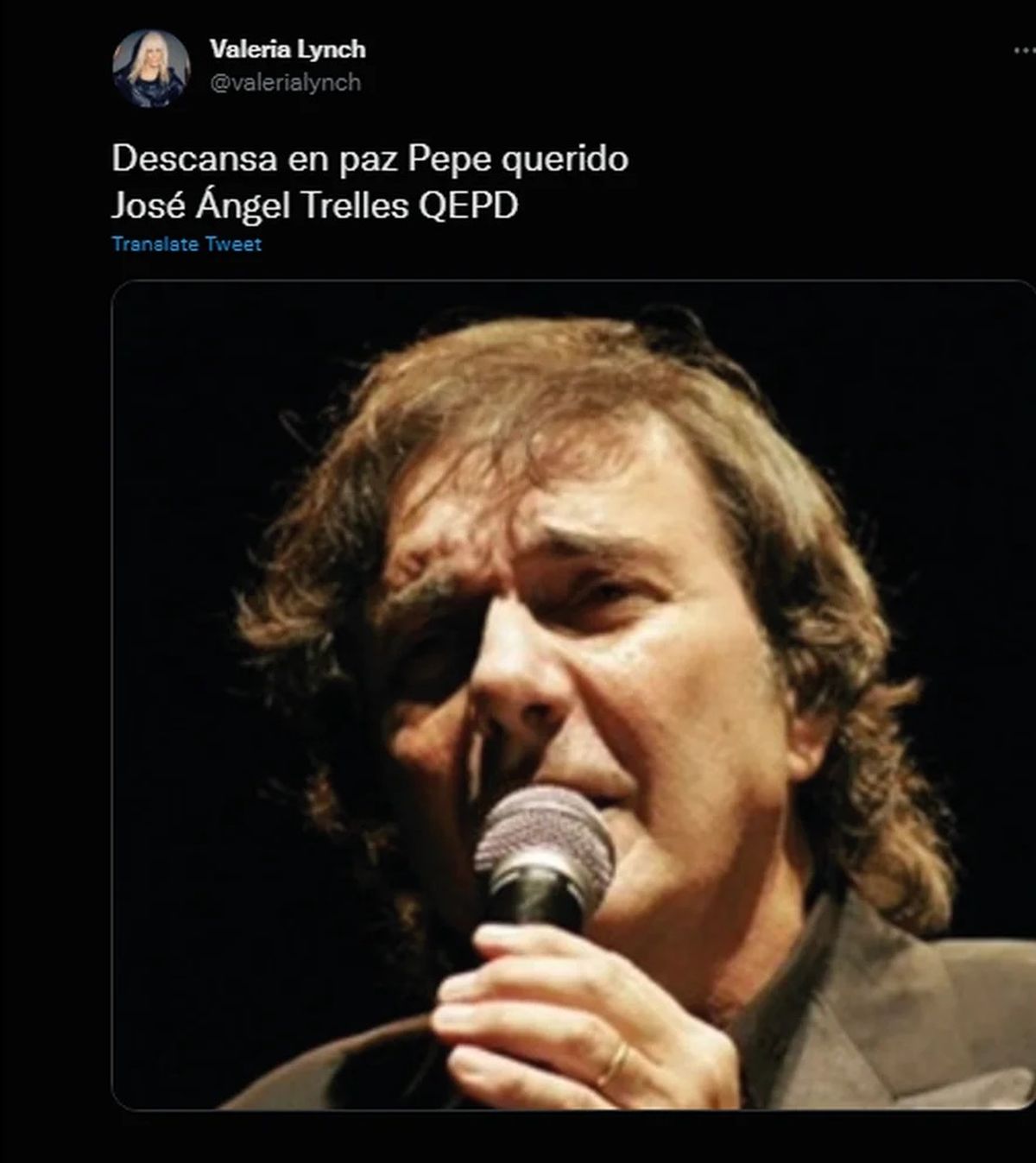Murió el cantante José Ángel Trelles
