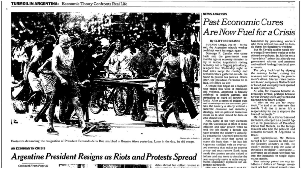 A 20 años de la crisis del 2001: ¿Qué decían las tapas de los diarios ...