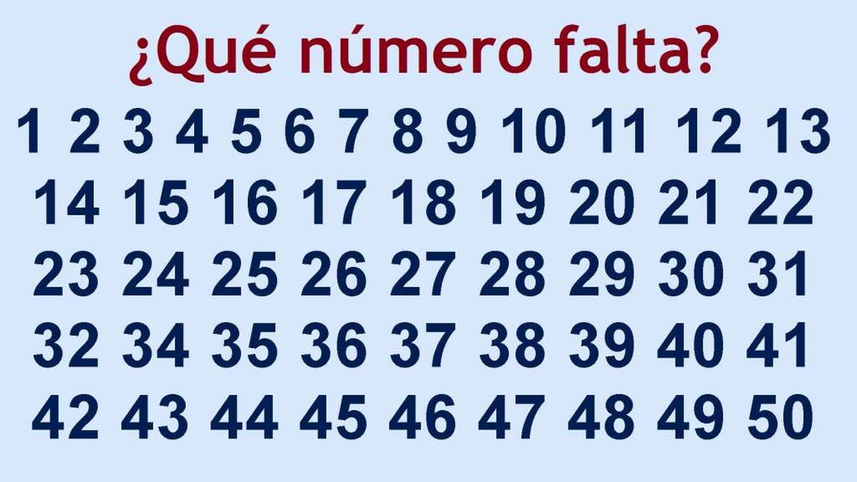 ¿Qué número falta? ¡Descubrilo en menos de 1 minuto!