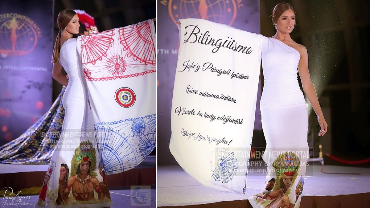 Candidata paraguaya deslumbra en Filipinas con original vestido