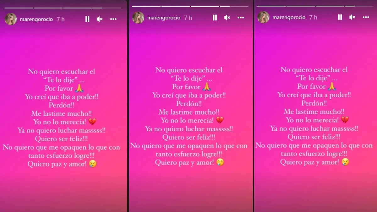 El dolor de Rocío Marengo: Tengo mi corazón estrujado