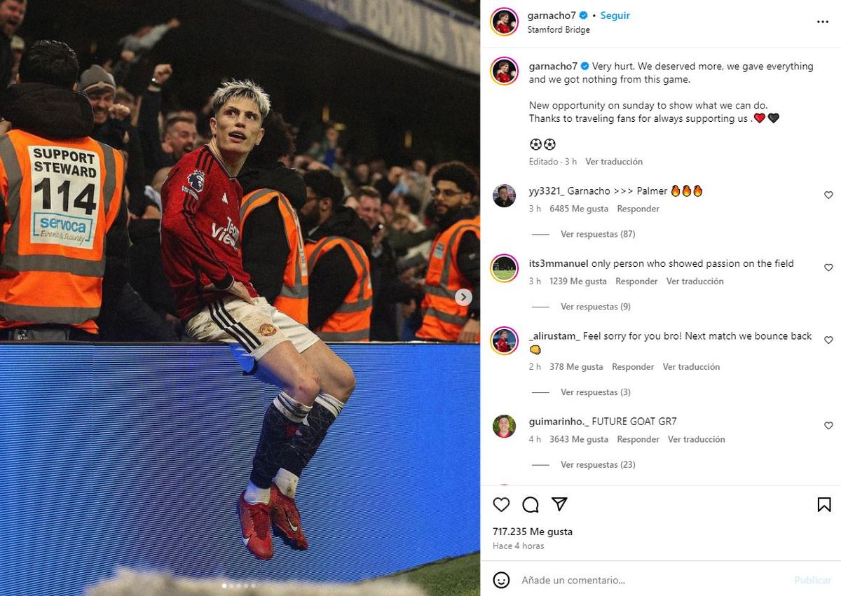 Muy dolido: la tristeza de Alejandro Garnacho tras su doblete y el ...