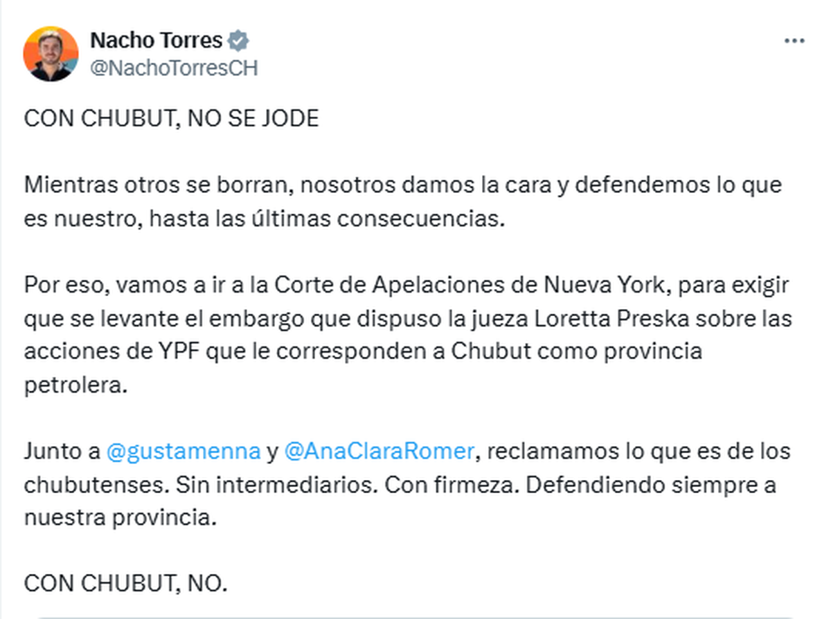 Ignacio Torres se mete en el conflicto por YPF tras la negativa de ...