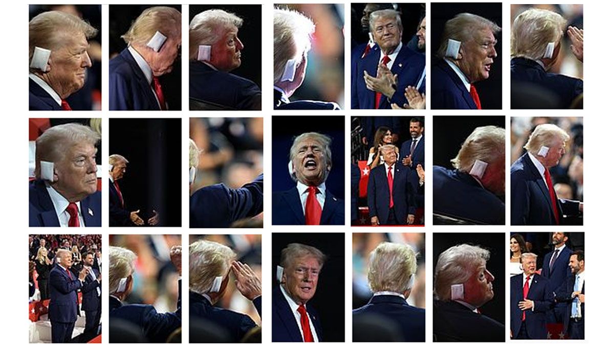 Con un parche en la oreja, Donald Trump reapareció en la convención ...