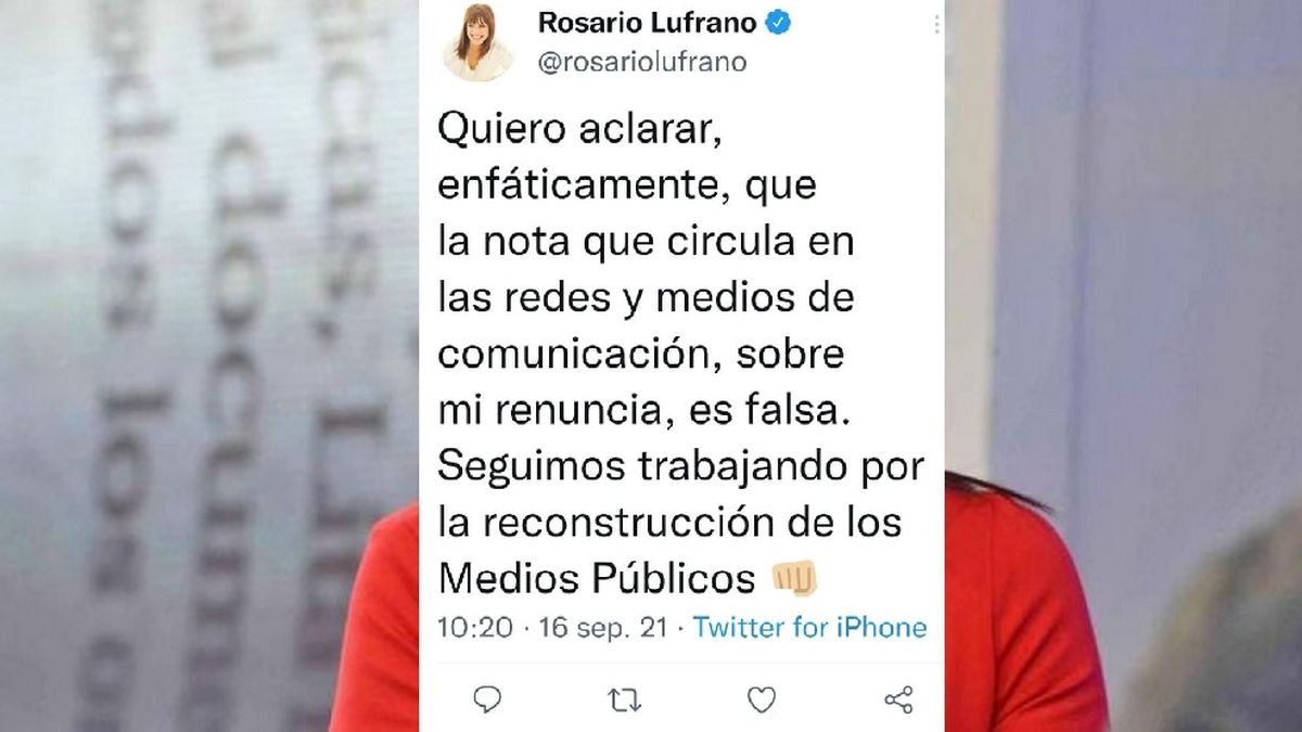 Rosario Lufrano habló de los rumores de renuncia a su cargo como ...