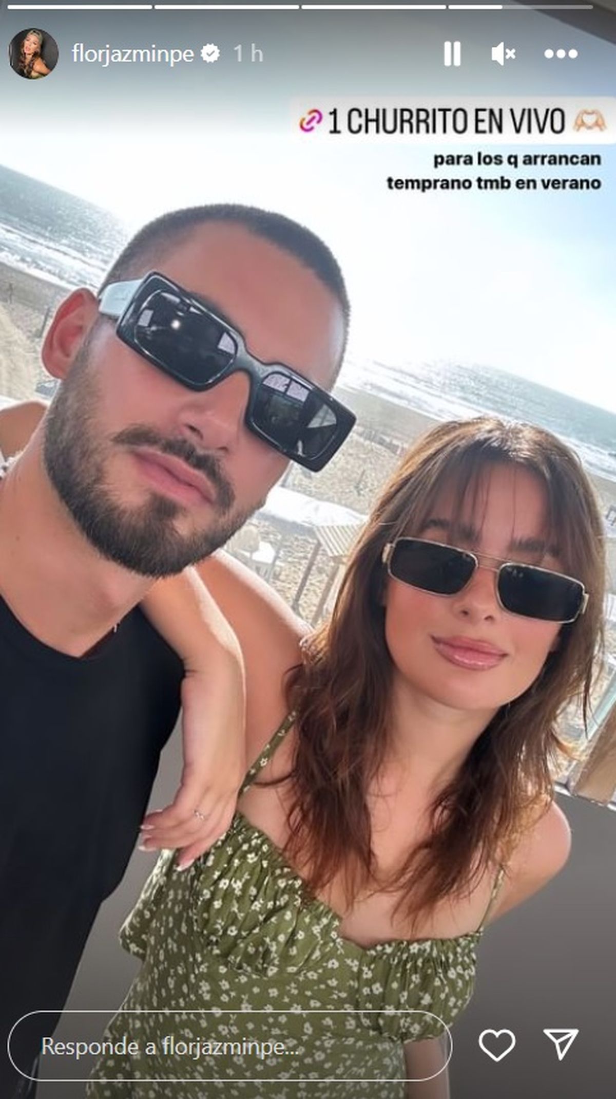 Flor Jazmín Peña y Nico Occhiato inseparables en Pinamar: la foto juntos en la playa