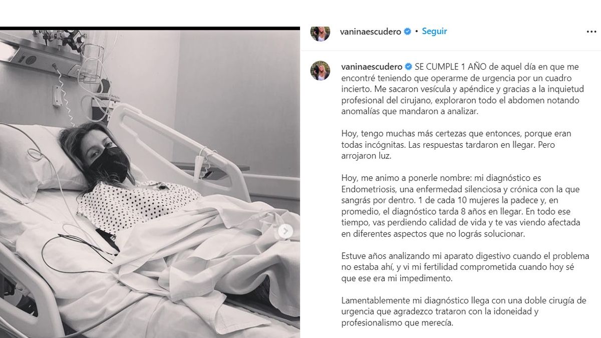 Vanina Escudero recordó su internación de hace un año y se animó a ...