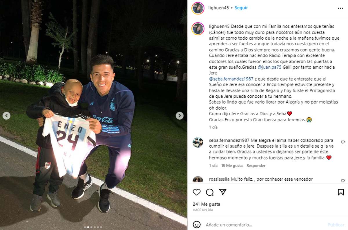 La primera y tierna foto de Benjamín, el segundo hijo de Enzo Fernández ...