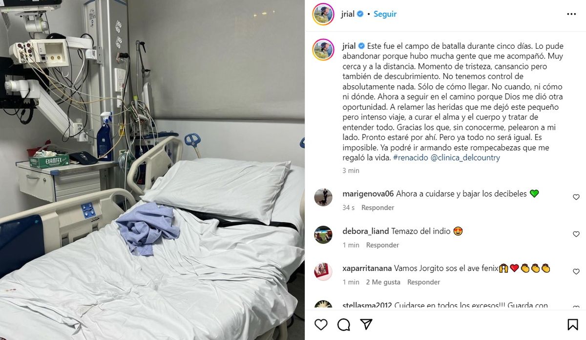 La nueva foto de Jorge Rial tras el alta médica y a punto de regresar a ...